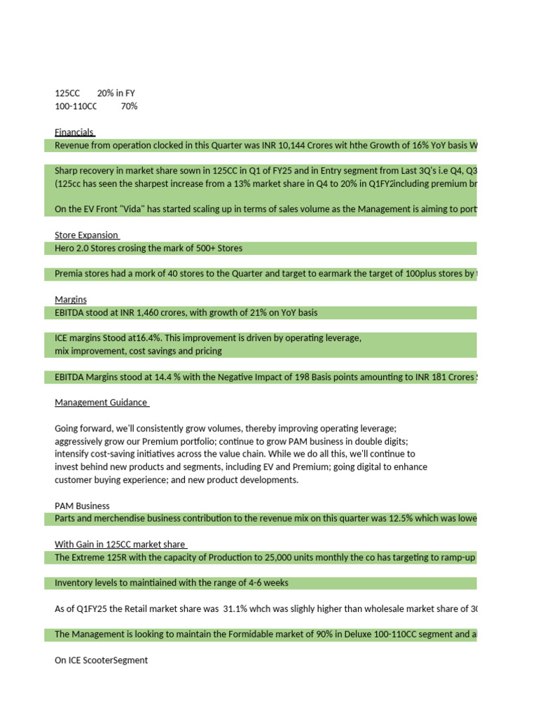 Earnings Call Notes | PDF | Economies