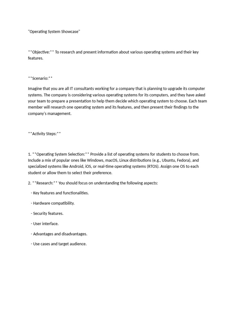 OS Selection | PDF | Computers