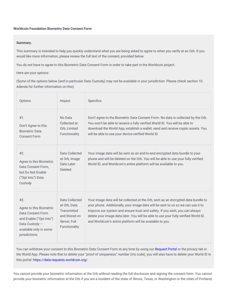 Biometric Data Consent Form 1 14 | PDF | Biometrics | Privacy