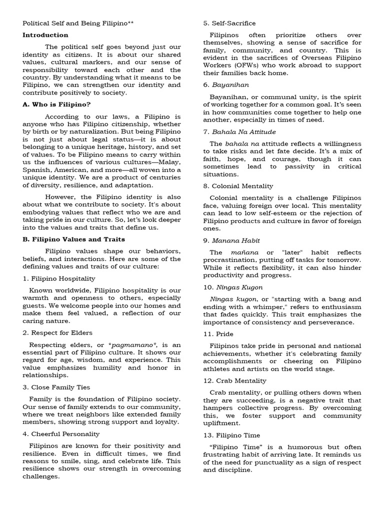 Political Self | PDF | Mindset | Identity (Social Science)