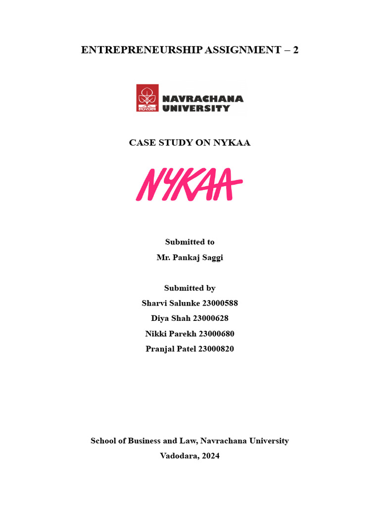 Case Study on Nykaa's Business Model | PDF | Entrepreneurship | Brand