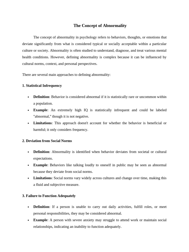 Understanding Abnormality in Psychology | PDF | Mental Disorder ...