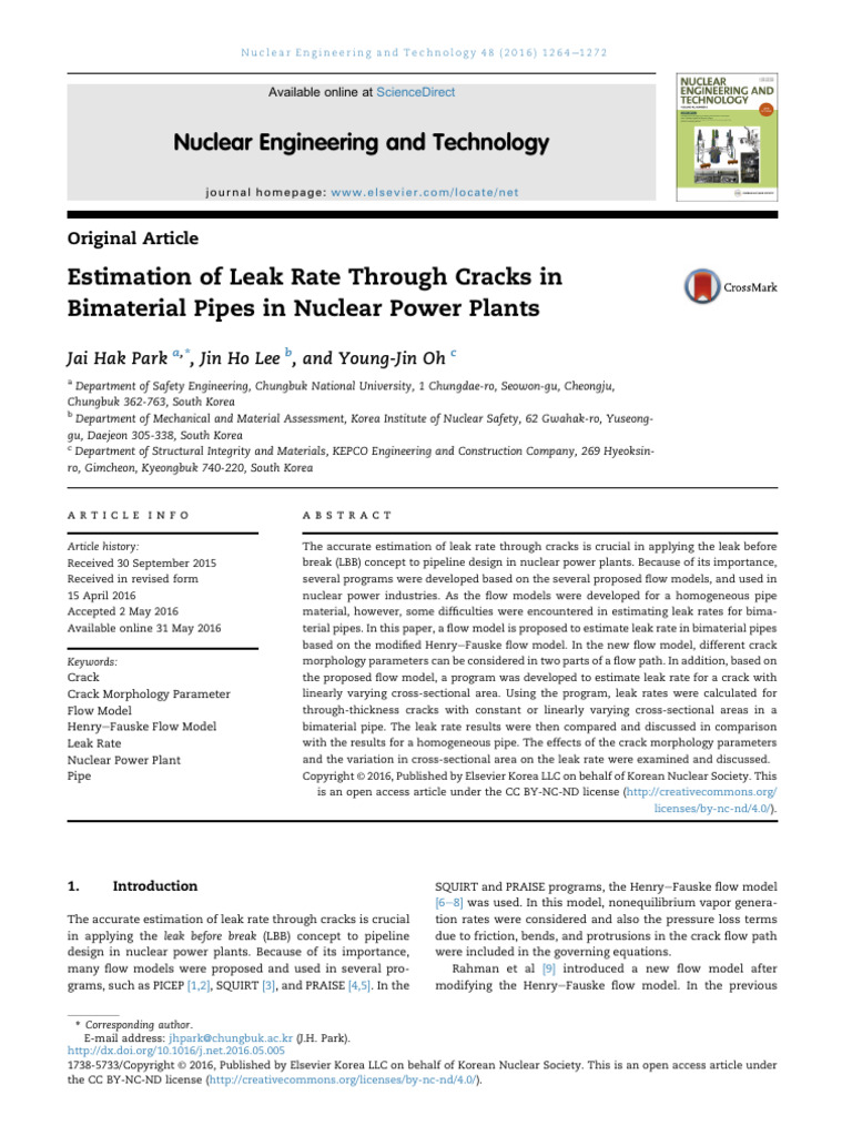 Bimaterial Pipes in Nuclear | PDF | Fracture | Liquids