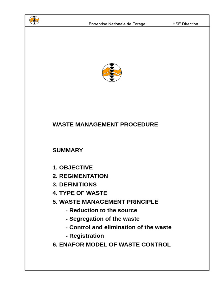 18 Wast Management Procedure | PDF | Waste | Incineration