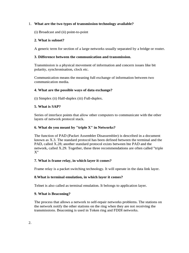 Computer Network Interview Question | PDF | Computer Network | Internet Protocols
