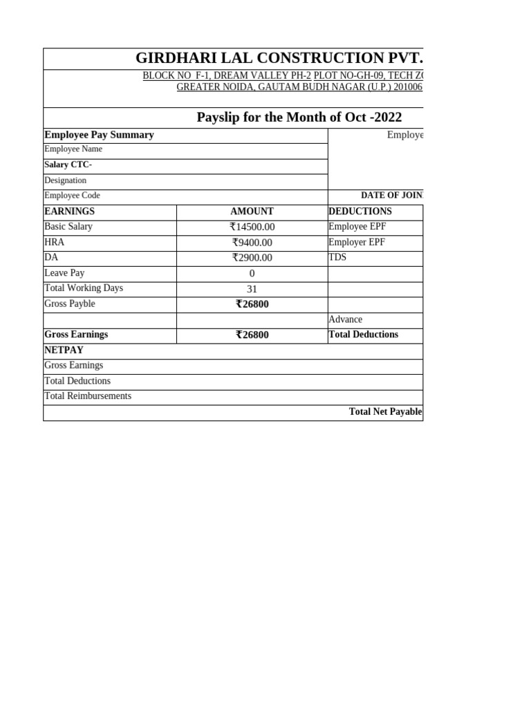 Sujeet Pay Slip | PDF