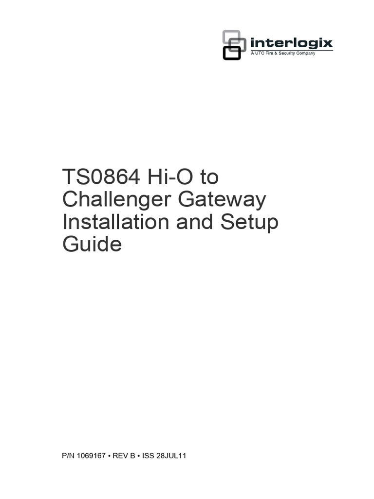 B TS0864 Hi-O To Challenger Gateway Installation and Set Up Guide | PDF | Access Control | Local ...