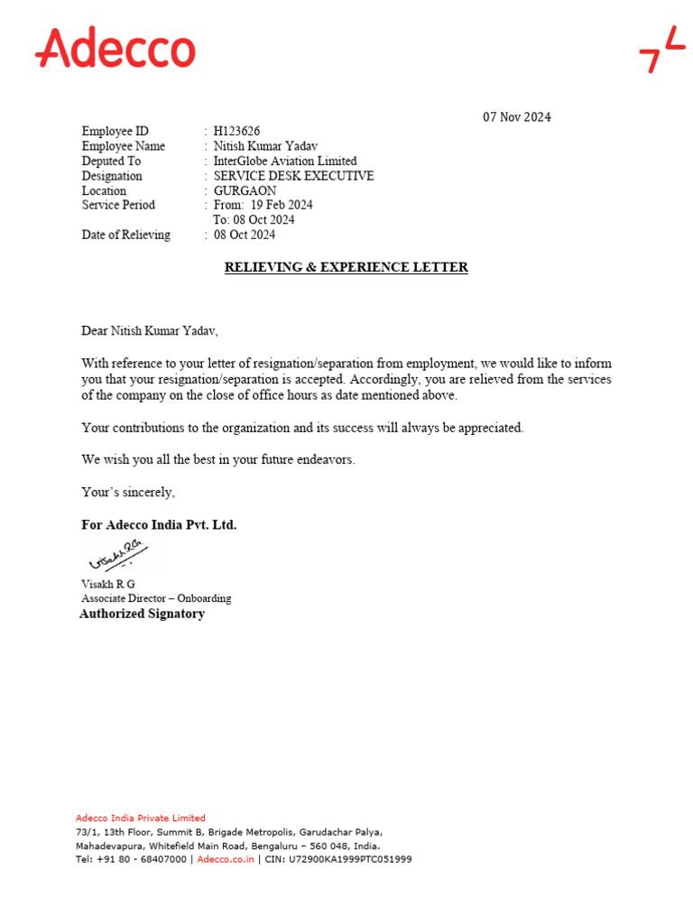 H123626 - Reliving Letter | PDF