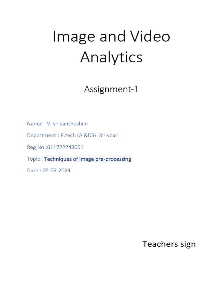 Image Pre-Processing Techniques | PDF