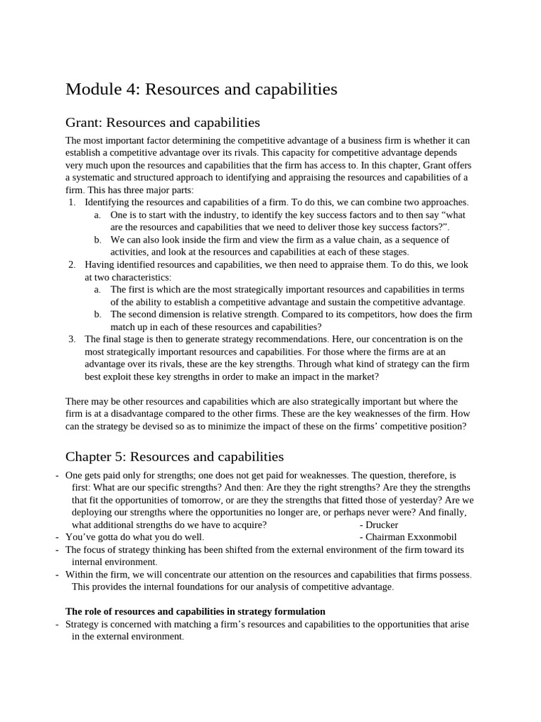 Module 4 - Resources and Capabilities | PDF | Harley Davidson ...