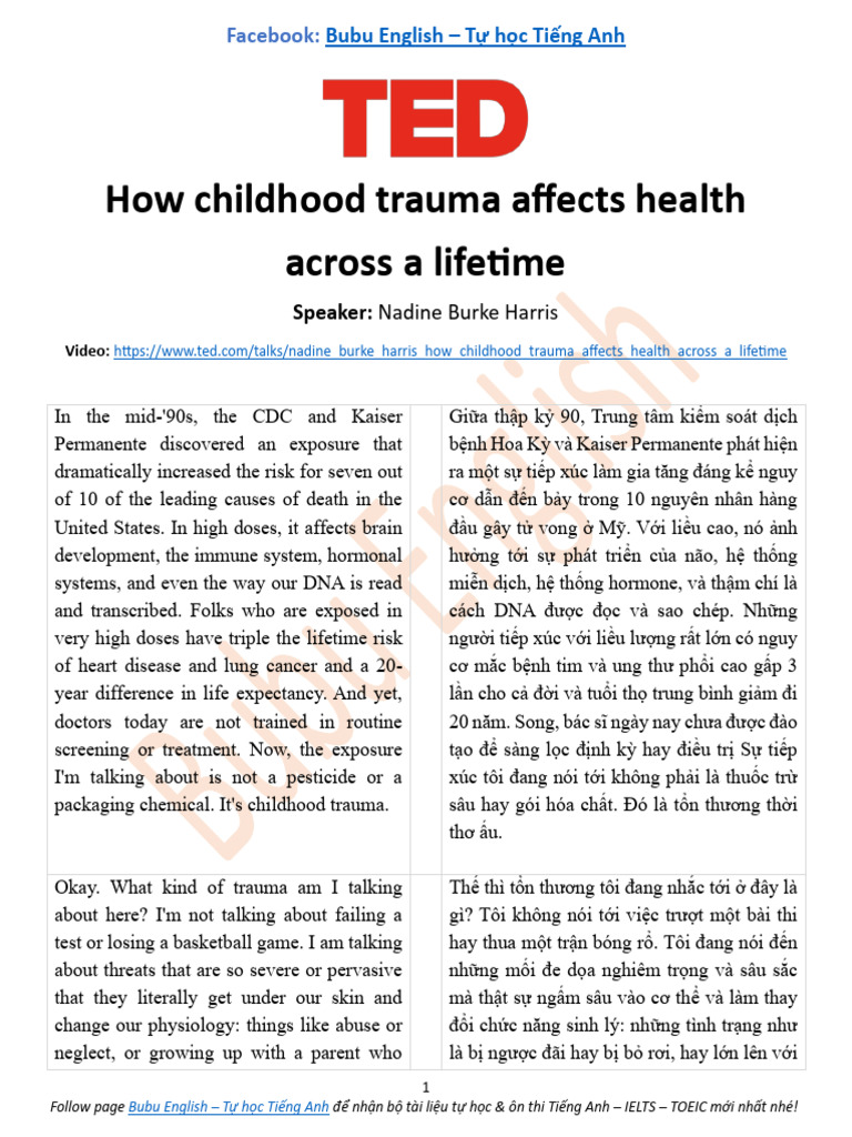 How Childhood Trauma Affects Health Across A Lifetime | PDF