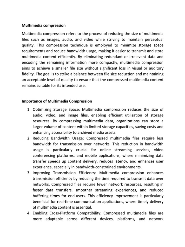 Multimedia Compression | PDF