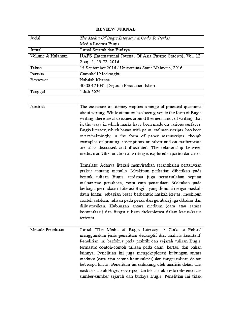 Review Jurnal Nabilah Khansa | PDF