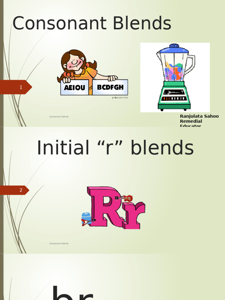 Initial Consonant Blends BR CR DR FR GR PR TR - 155650 | PDF
