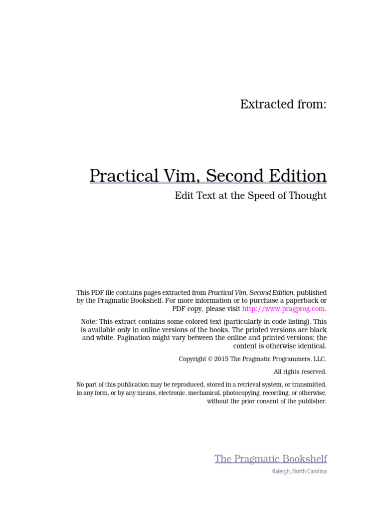 Practical Vim, Second Edition | PDF | Computer File | Command Line Interface
