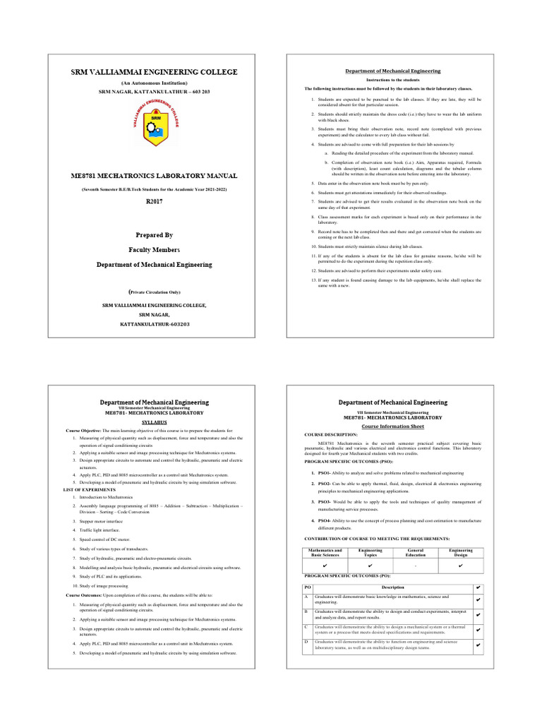 Mechatronics Lab Guide | PDF | Mechatronics | Actuator