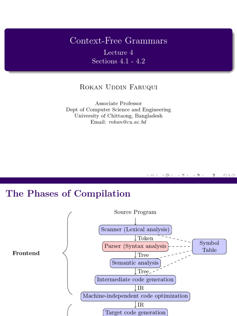 Lecture 4 - Context-Free Grammars | PDF | Parsing | Grammar
