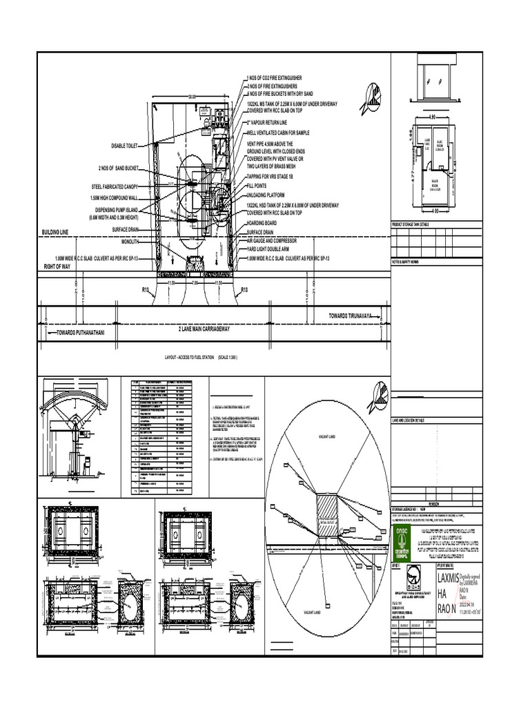 MRPL Fuel Station Layout Plan | PDF | Building Engineering | Hydraulic ...