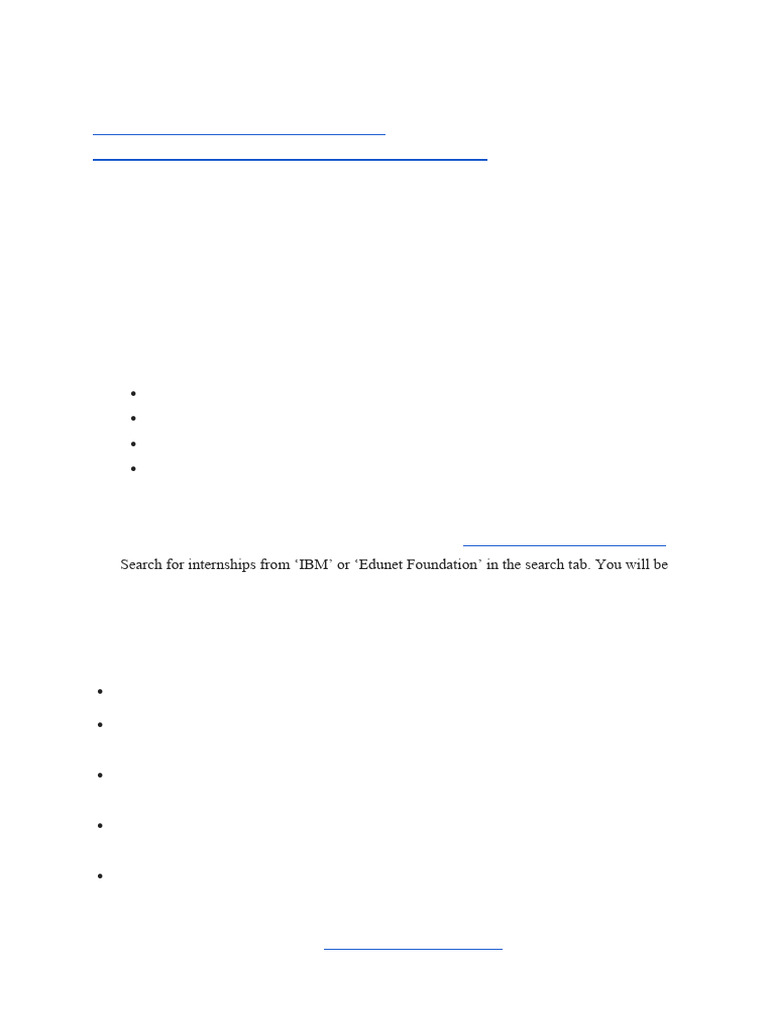 The IBM Skills Build Project-Based Internship | PDF
