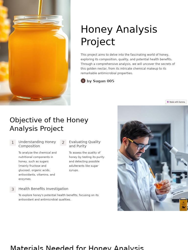Honey Composition and Quality Analysis | PDF | Honey | Ph
