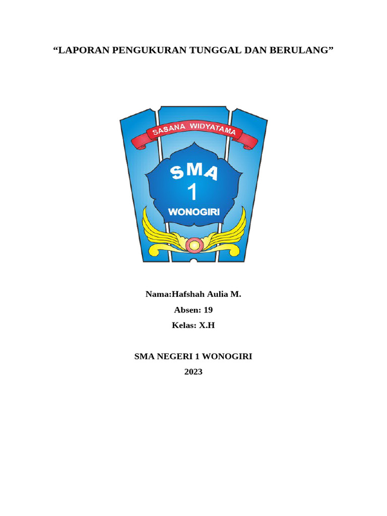 Pengukuran Tunggal Dan Berulang - Cover | PDF