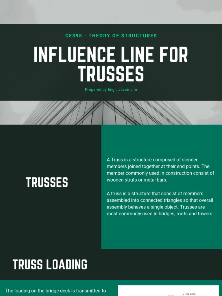 07 Influence Lines For Trusses | PDF | Teaching Methods & Materials ...