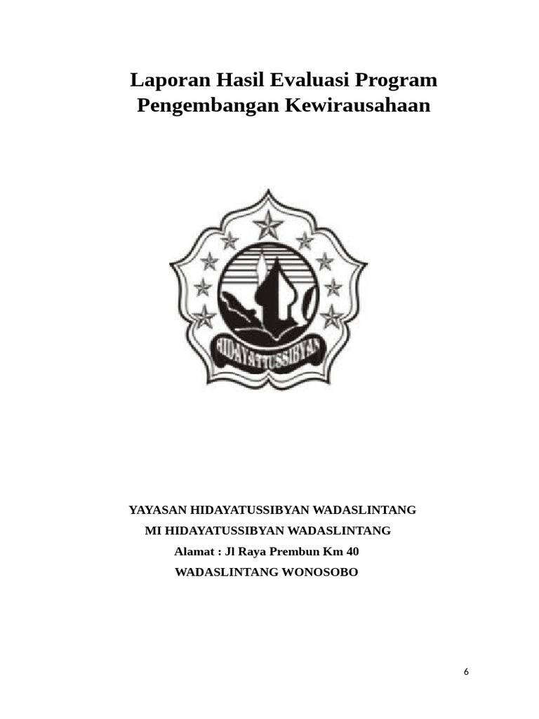 Laporan Hasil Evaluasi Program Pengembangan Kewirausahaan | PDF