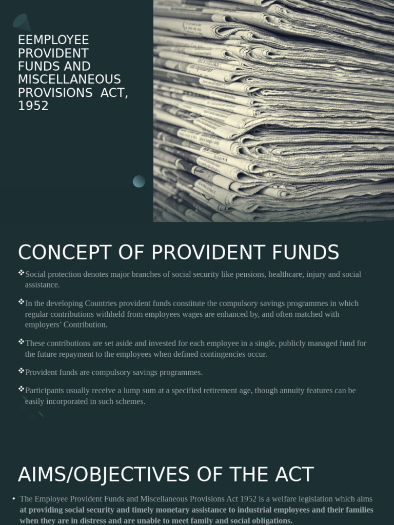 Employee Provident Funds and Miscellaneous Provisions Act | PDF ...