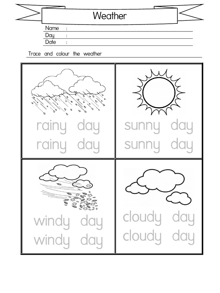 L8 - My Weather - Trace The Weather - Write The Correct Weather | PDF