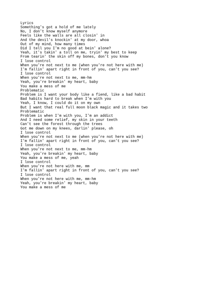 Losing Control Without You | PDF