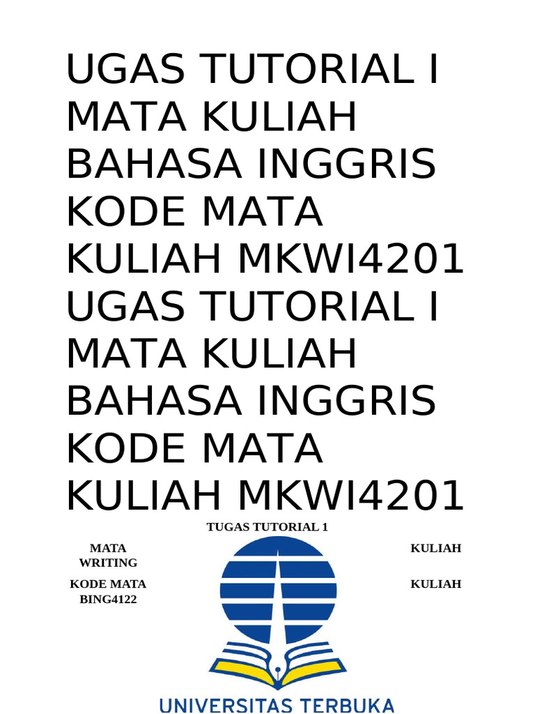 Tugas Tutorial 1 Writing | PDF