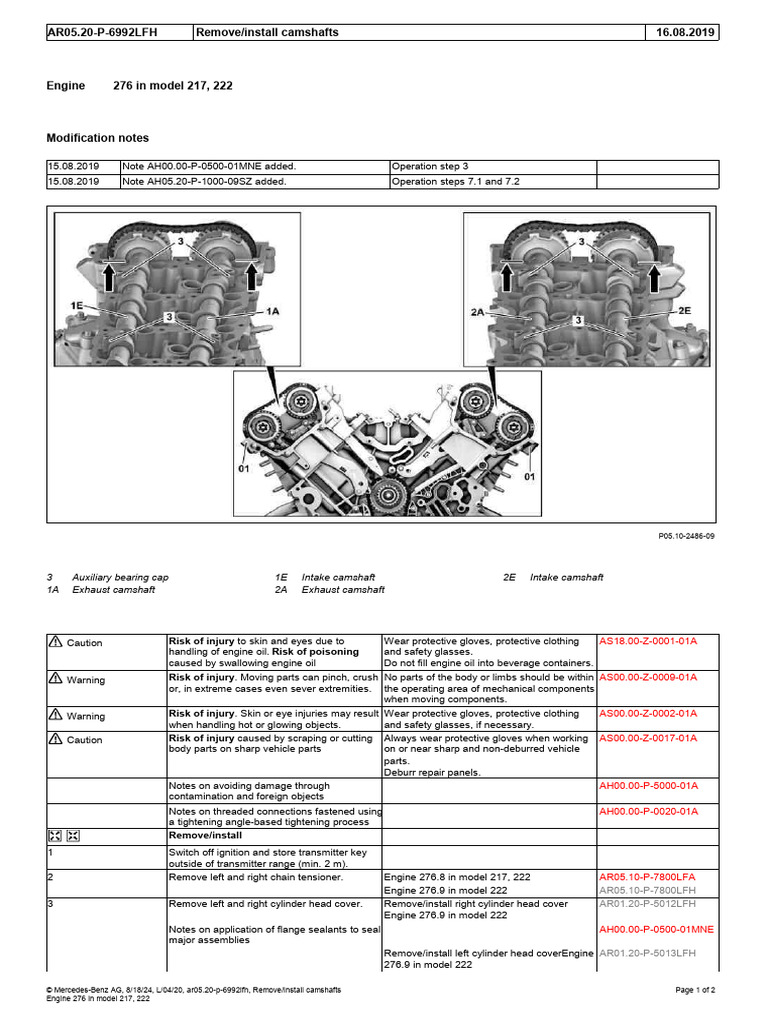 Merc w276 | PDF | Bearing (Mechanical) | Personal Protective Equipment