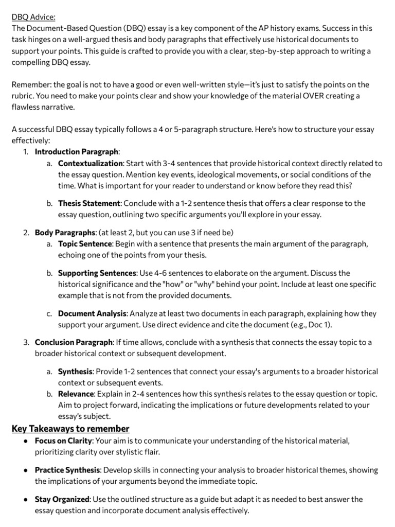 DBQ Advice | PDF | Essays | Argument