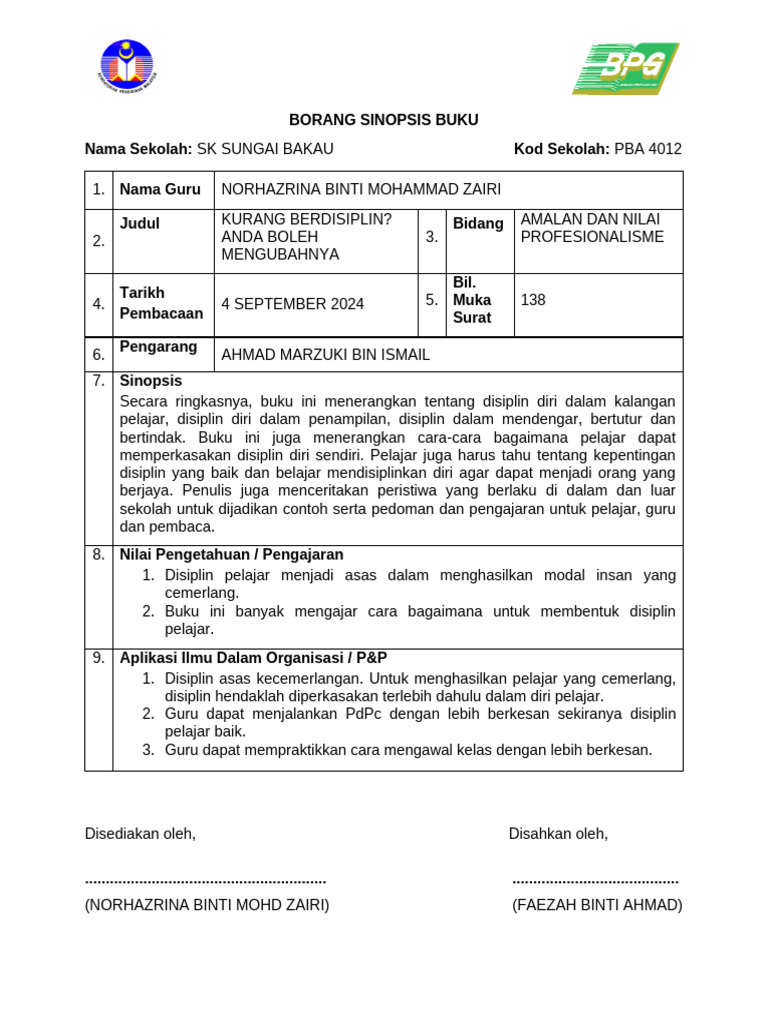 Sinopsis Buku LADAP 2024 | PDF