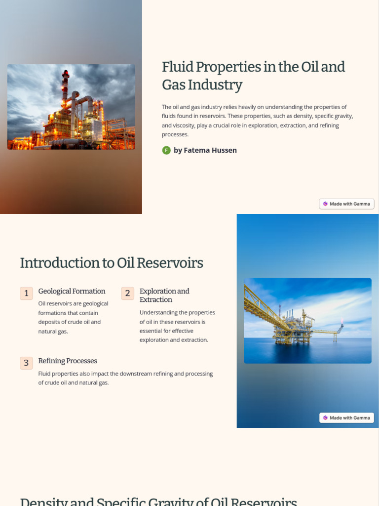 Fluid Properties in Oil & Gas Industry | PDF | Petroleum Reservoir ...