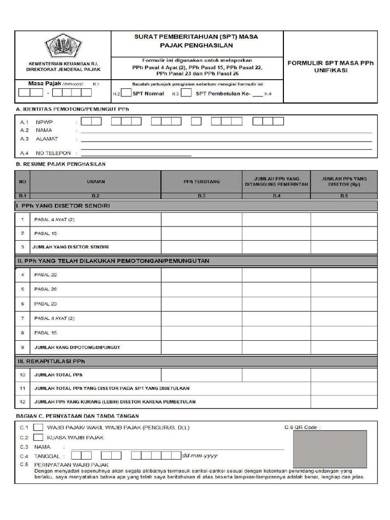 SPT Unifikasi 1 | PDF