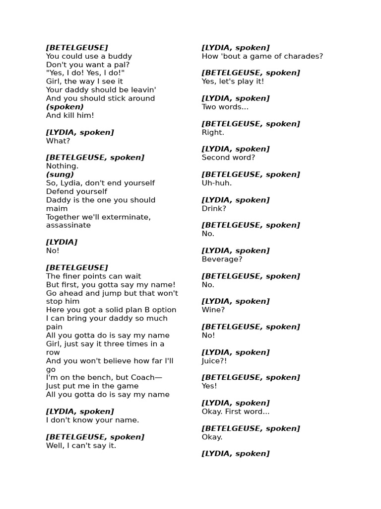 Say My Name Lyrics Pdf