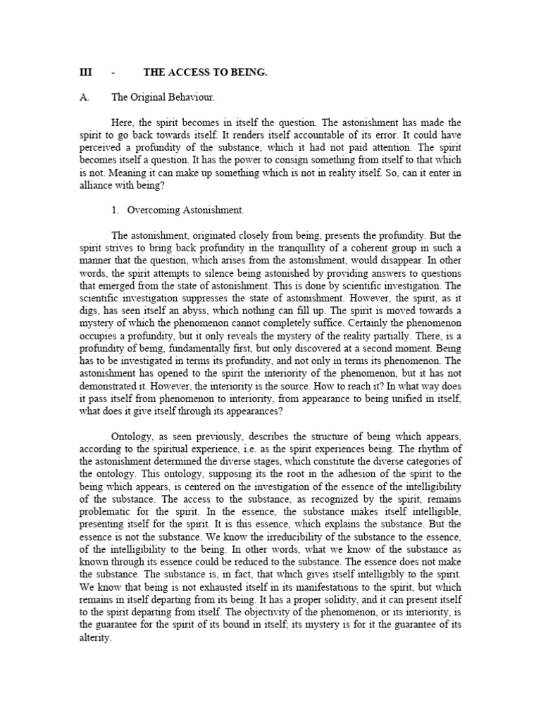 Ch-VI-Access-of-Being | PDF | Existence | Substance Theory