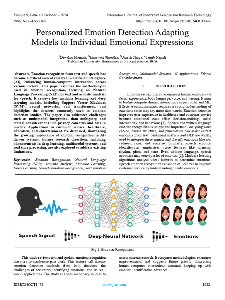 Personalized Emotion Detection Adapting Models To Individual Emotional ...