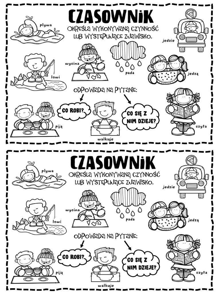 Czasownik - Wklejka Do Zeszytu | PDF
