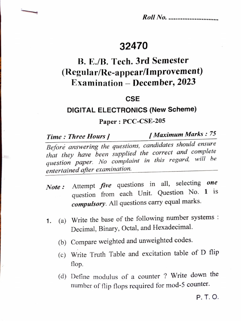 Digital Electronics 32470 | PDF | Computer Engineering | Digital Electronics