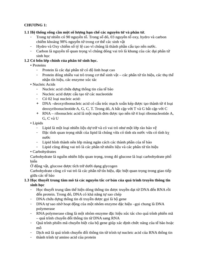 c1 Ôn Thi Hóa Sinh | PDF