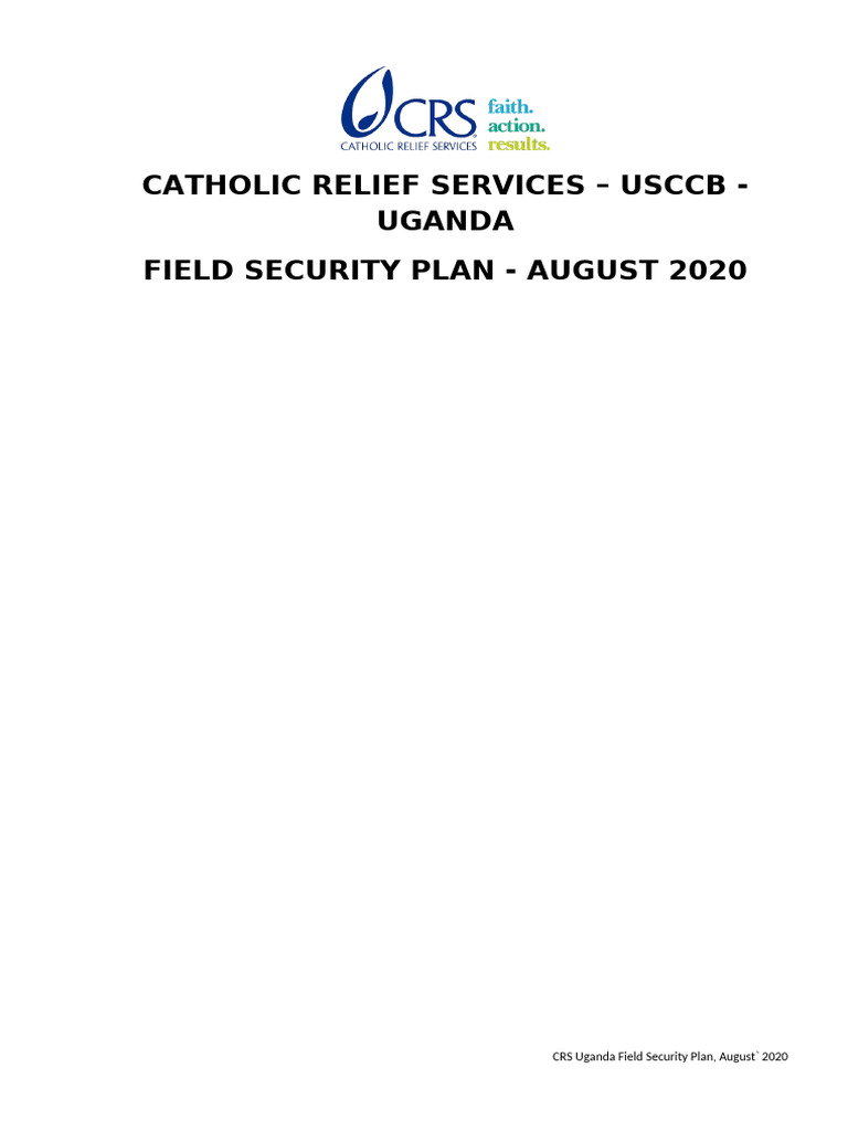 CRS UG FSP Field Security Plan Uganda August 2020 Final | PDF | Uganda ...