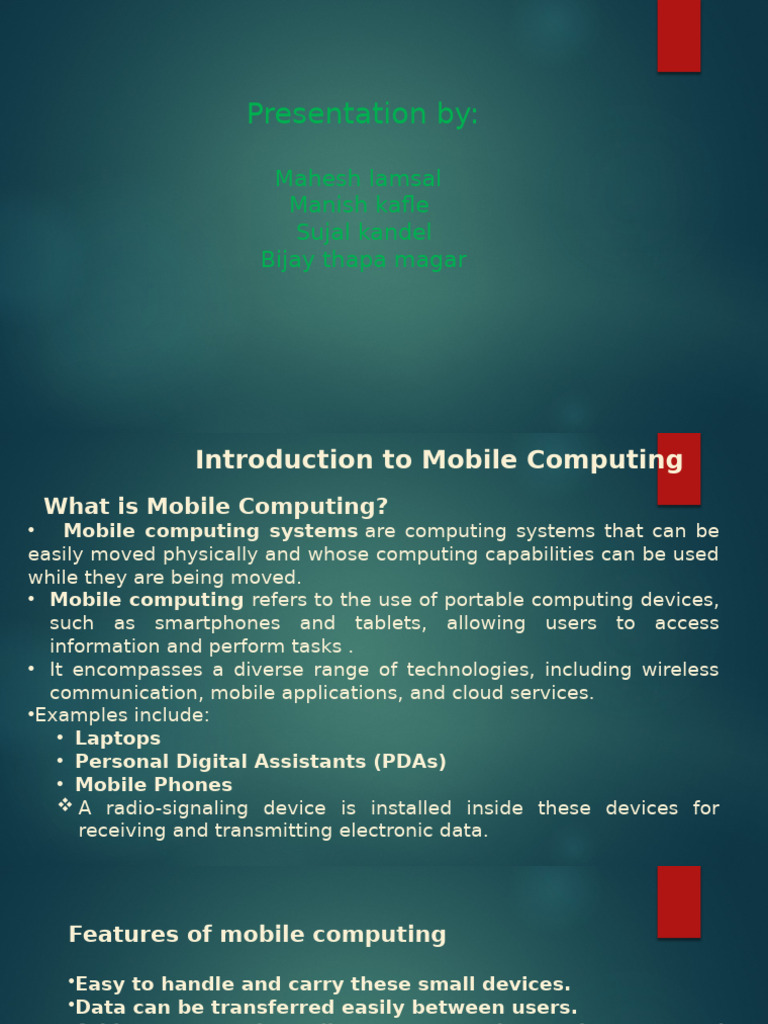 computer presentation | PDF | Mobile Device | Mobile Computing