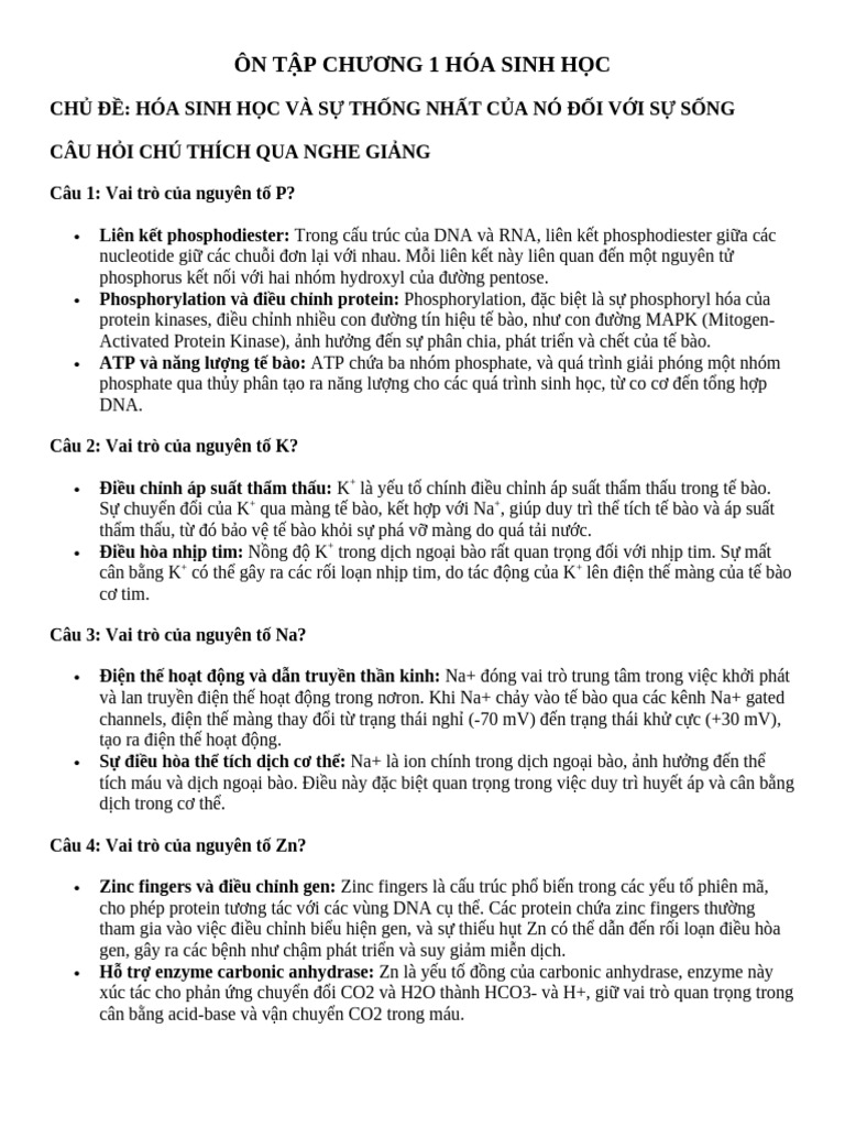 Ôn tập Chương 1 HSH | PDF