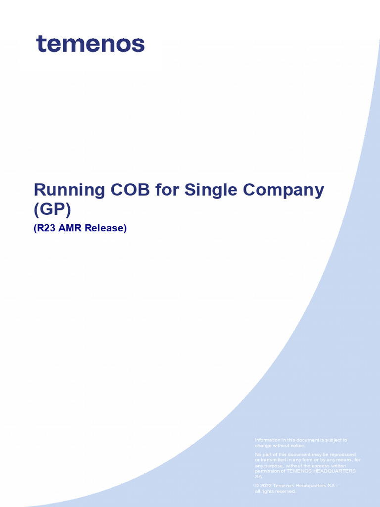 How To Run COB in Single Company (GP) | PDF | Technology & Engineering