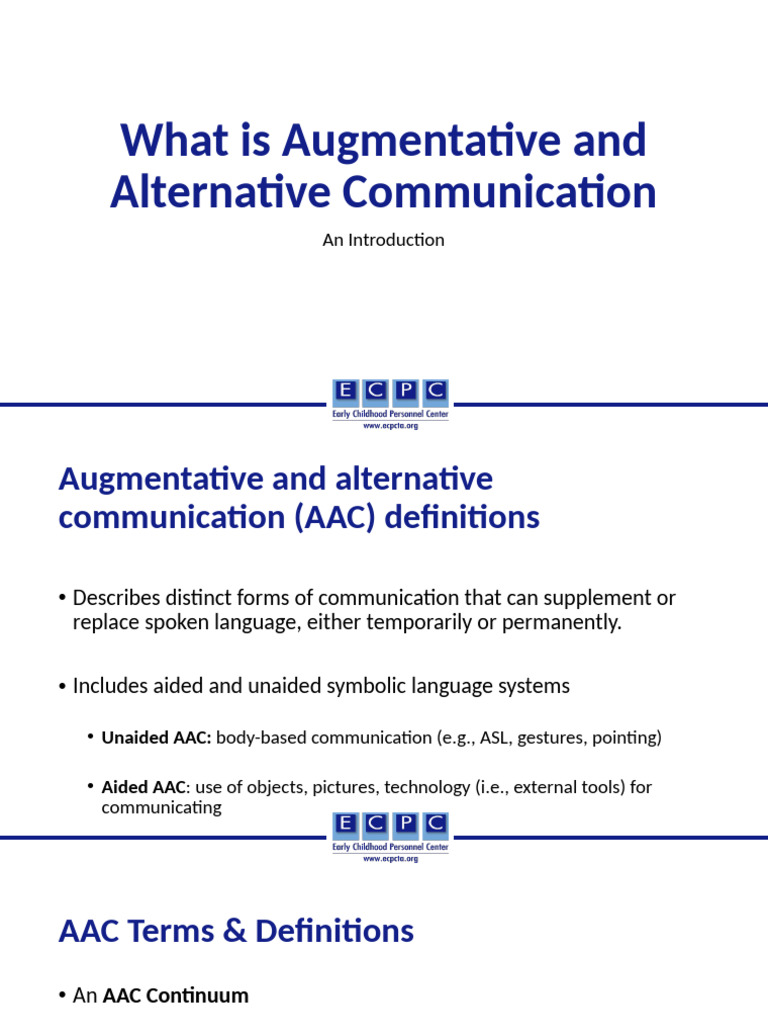 An Introduction To AAC | PDF | Human Communication | Cognitive Science