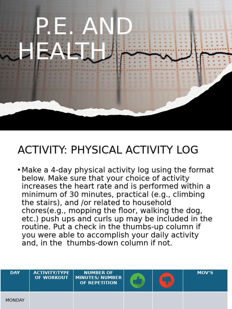 Physical Activity Log | PDF | Career & Growth | Self-Improvement