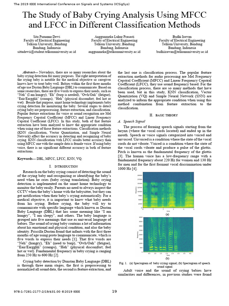 Baby Crying Detection Using MFCC and LFCC | PDF | Statistical ...