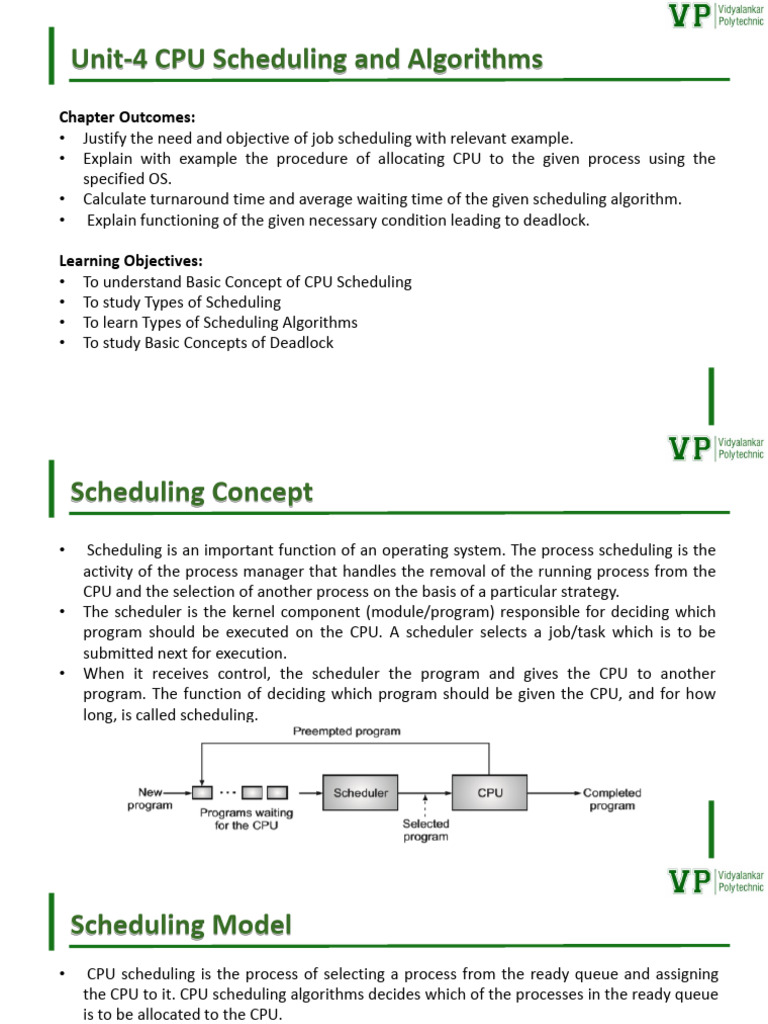 CPU Scheduling and Algorithms Guide | PDF | Scheduling (Computing) | Process (Computing)